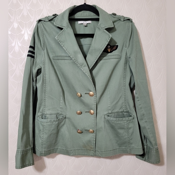 CAbi | Jackets & Coats | Cabi Jacket Womens Olive Green Military Canvas ...